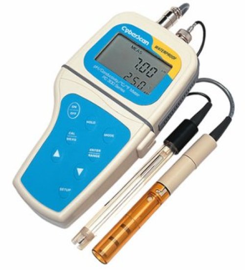 Waterproof CyberScan PC 300 pH-Conductivity-TDS Meter with double ...