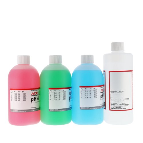 4 Pack Buffer Solution (4,7,10) And Electrode Storage, 500 ml Each