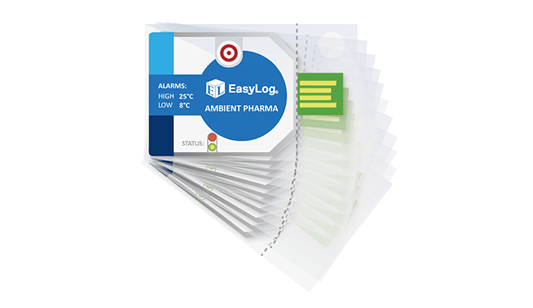 Pack of 10 Ambient Pharma Goods Data Logger with Alarms - EL-CC-1-004